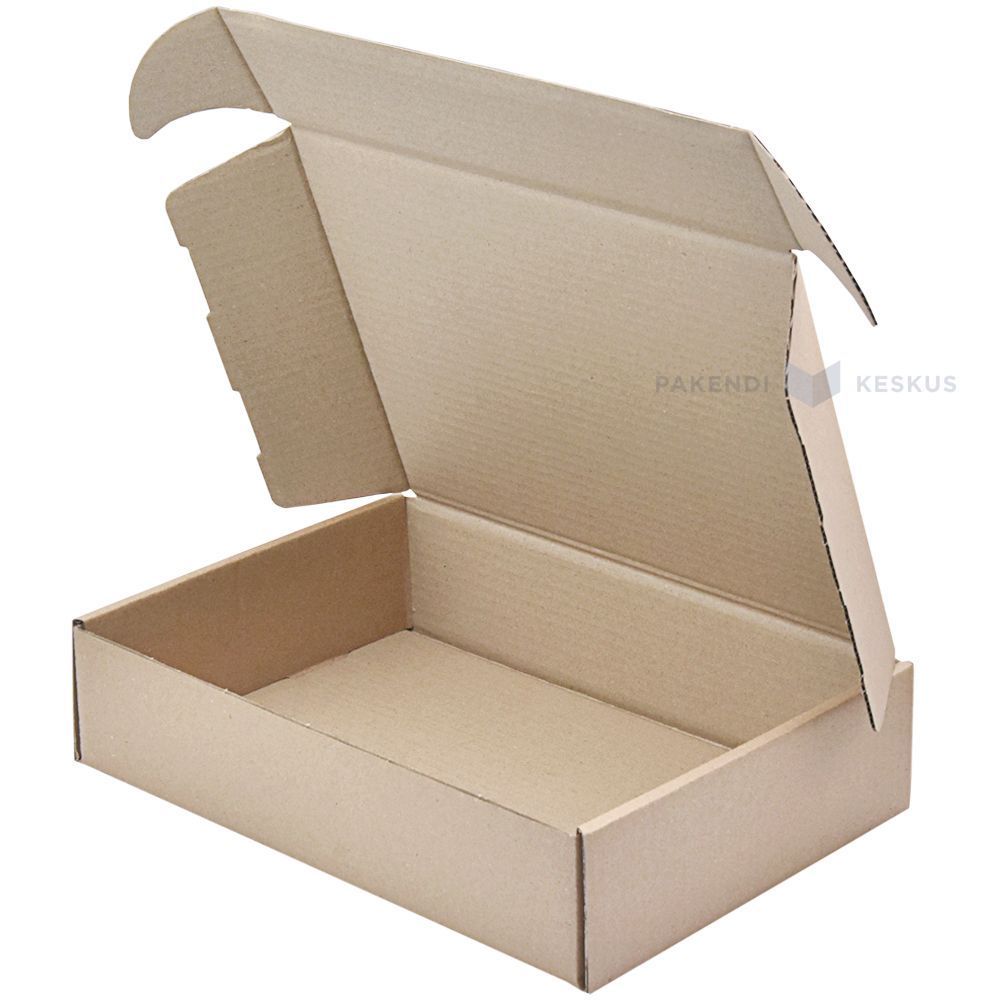 Grass corrugated carton box with lid 390x220x105mm - Pakendikeskus