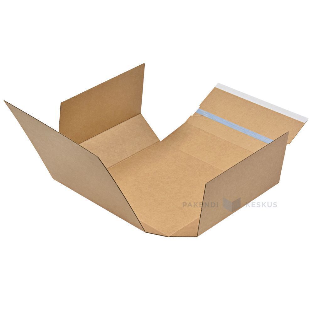 Corrugated carton box with glue strip and opening strip 200x200x60mm ...