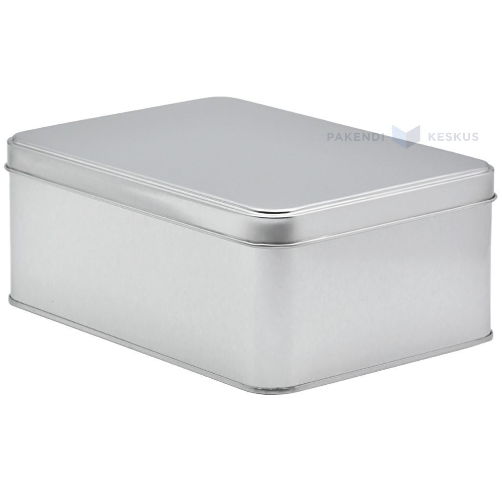 Silver metal box with lid with edge 190x135x75mm - Pakendikeskus