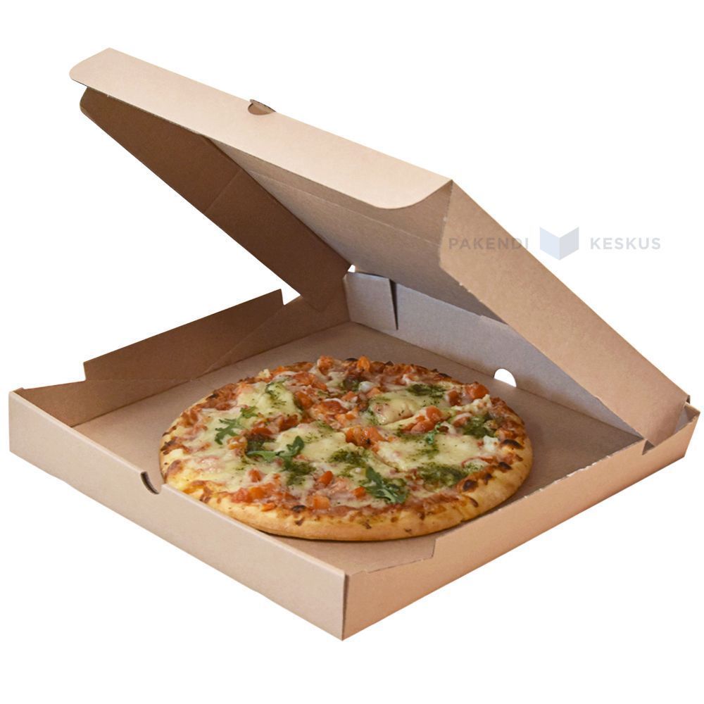 Pizza box with extra perforation 30x30x4cm, 50pcs/pack - Packforce