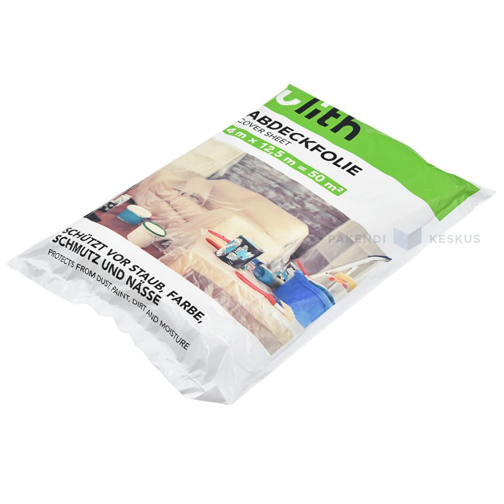 Transparent covering sheet HD 400x1250cm 50m2, 1pc/pack - Packforce