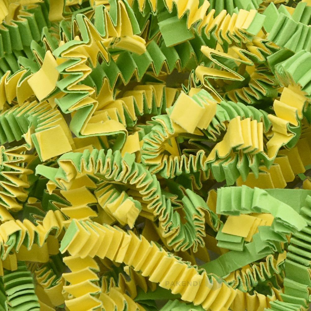 Yellow-green shredded filling paper, 18L/box - Packforce