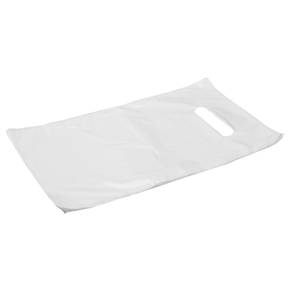Muovikassi reikäkahva HD valkoinen 25x35cm, pakkauksessa 100kpl - Packforce