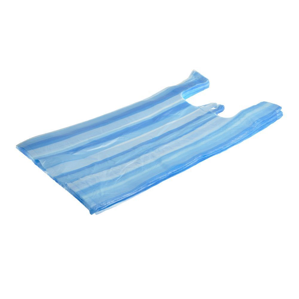 Särksangaga sinise-valge triibuline kilekott 25+12x45cm, pakis 100tk ...