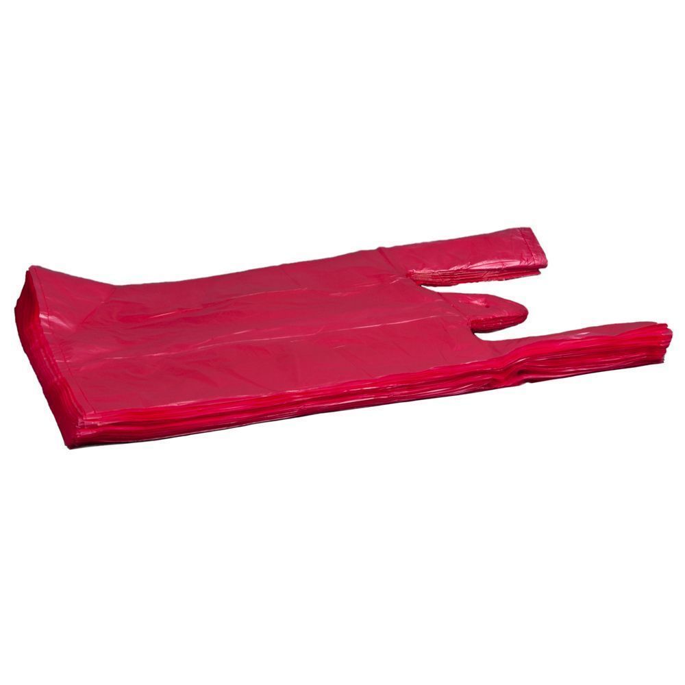 Särksangaga punane kilekott 25+12x45cm, pakis 100tk - Pakendikeskus