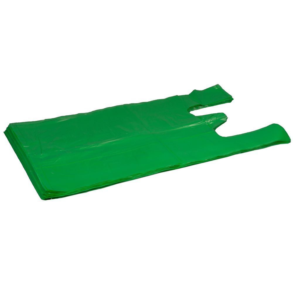 Särksangaga roheline kilekott 30+16x52cm, pakis 100tk - Pakendikeskus