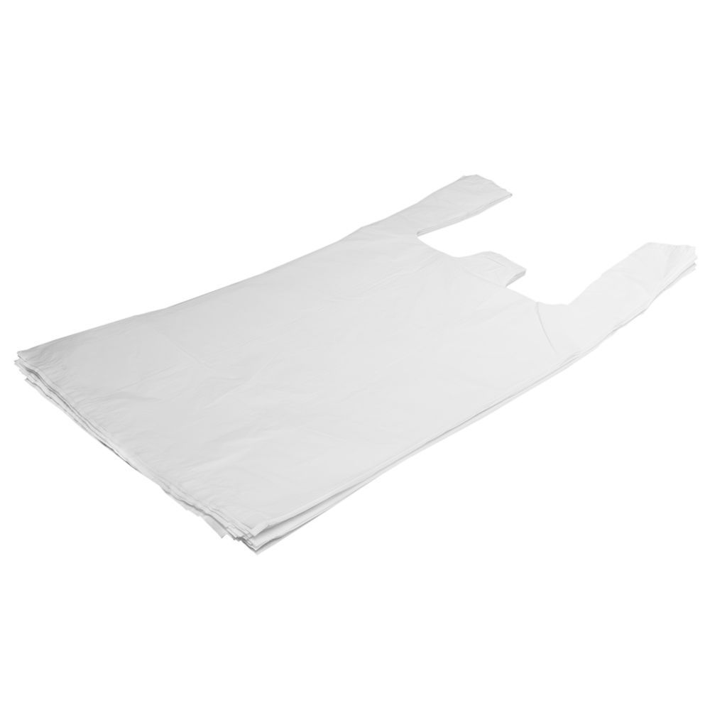 Särksangaga valge kilekott 32+18x63cm, pakis 100tk - Pakendikeskus