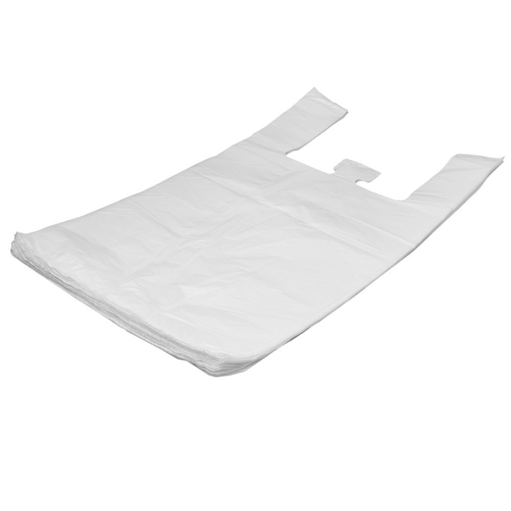 Särksangaga valge kilekott 45+25x75cm 20mic, pakis 100tk - Pakendikeskus