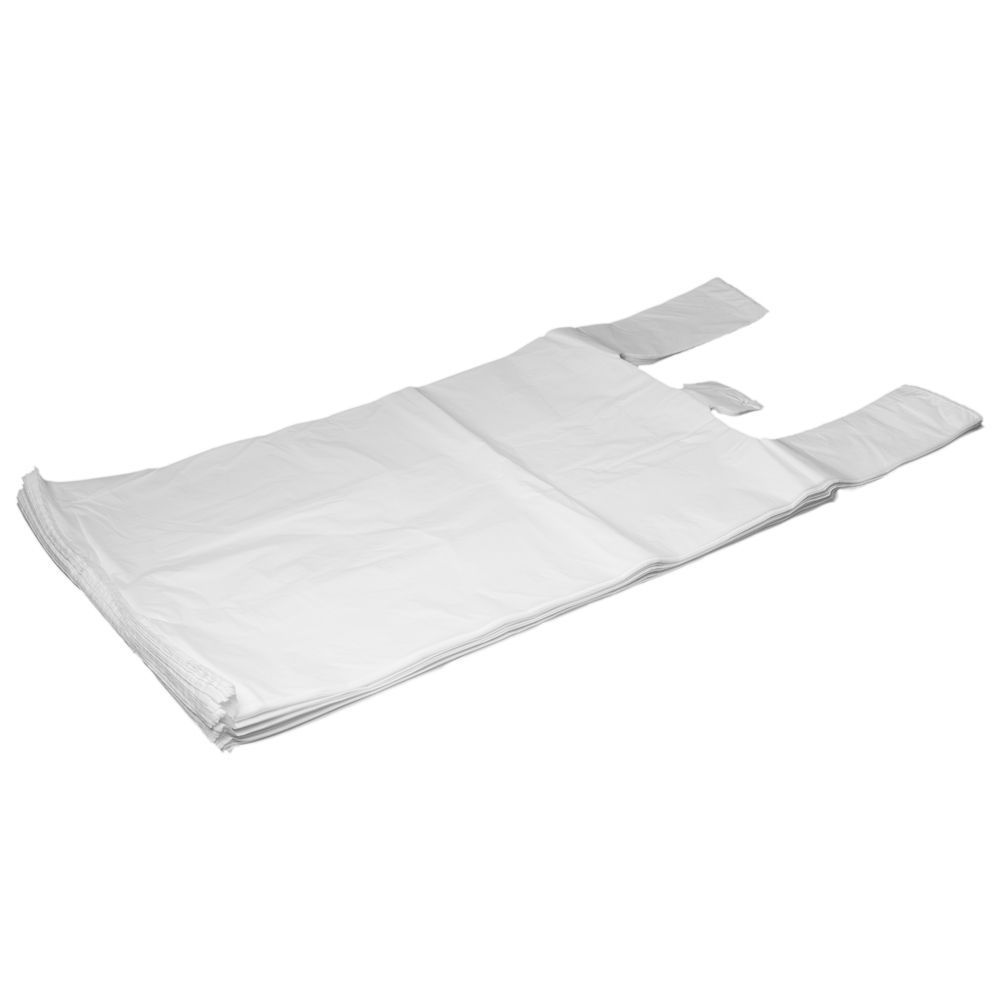 Särksangaga valge kilekott 32+20x64cm, pakis 100tk - Pakendikeskus