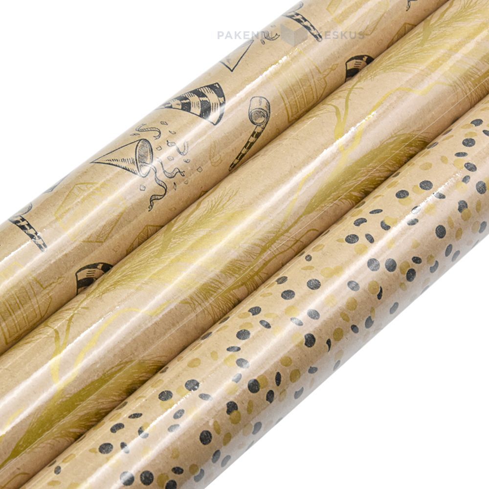 Käärepaperi, 0,7 m leveä, 70 g/m², kraft-ruskea, kuvalajitelma, 2 m ...