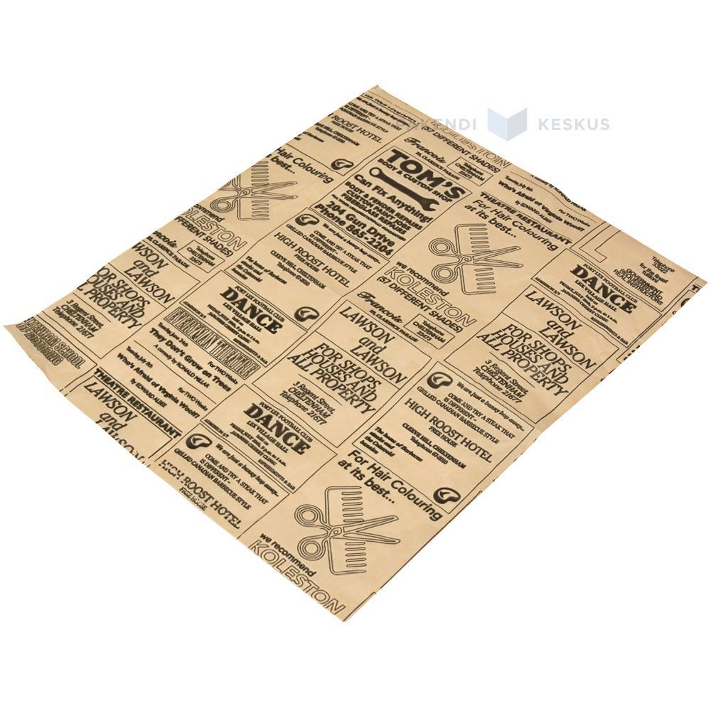 Crease and moisture proof paper with newspaper print for wrap 32x38cm ...