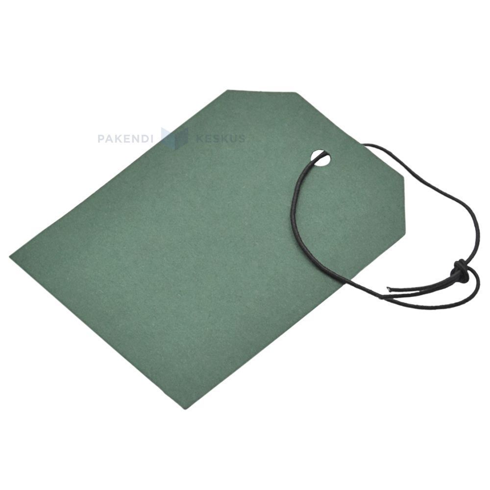 Roheline kartongetikett nööriga 70x50mm, pakis 50tk - Pakendikeskus