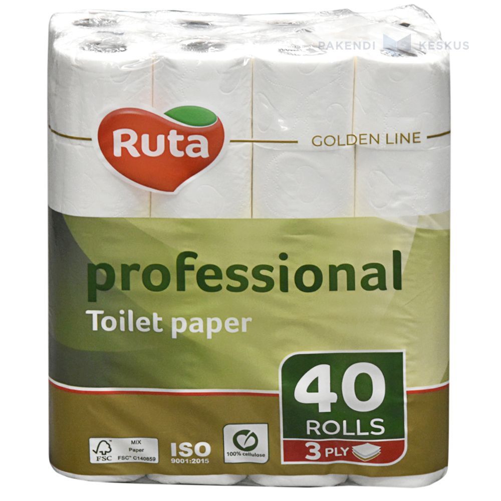 3-layered toilet paper Ruta professional 9cm wide, 14,7m/roll 40rolls ...