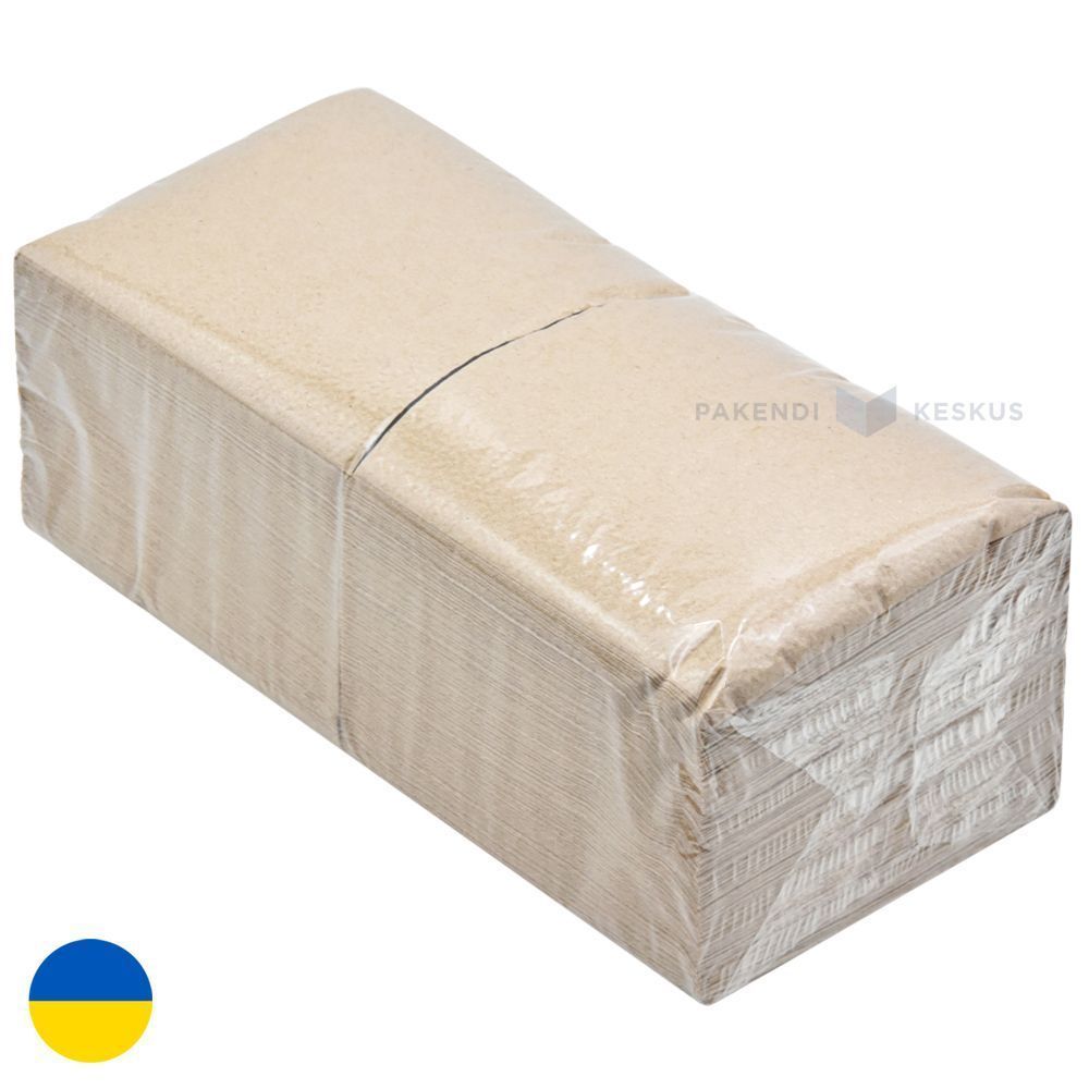 Eco brown 1-layered napkin 24x24cm, 300pcs/pack - Packforce