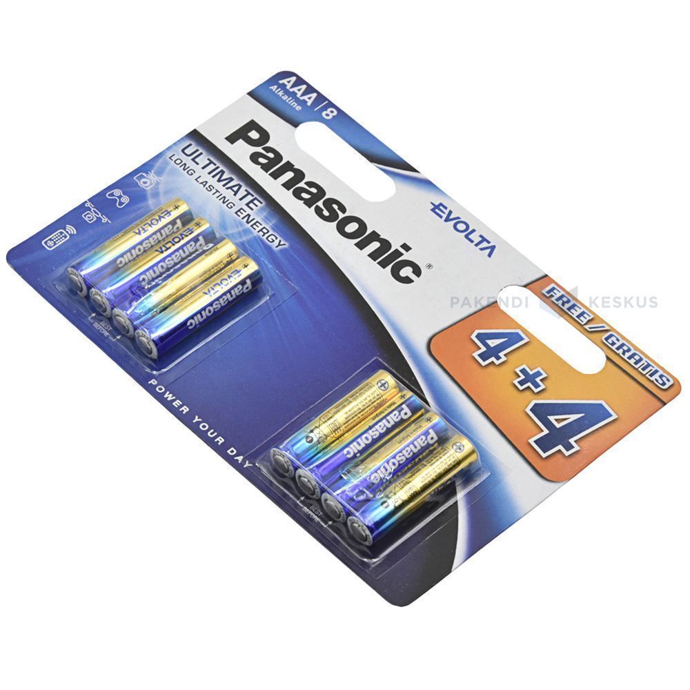 Battery AAA Panasonic Evolta LR03EGE/8B, 8pcs/pack - Pakendikeskus