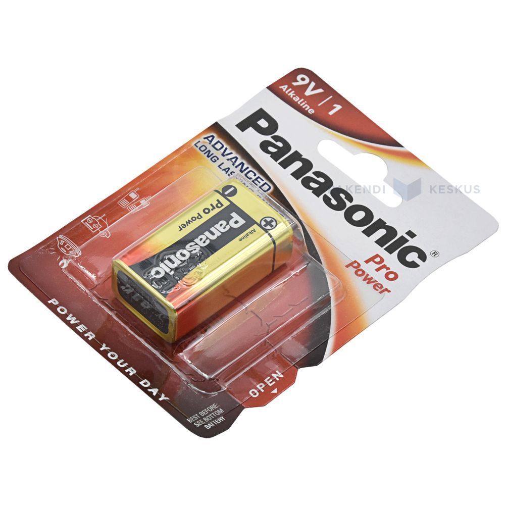 Koroona patarei 6LR61 Panasonic Pro Power 6LR61PPG/1B 9V, pakis 1tk ...
