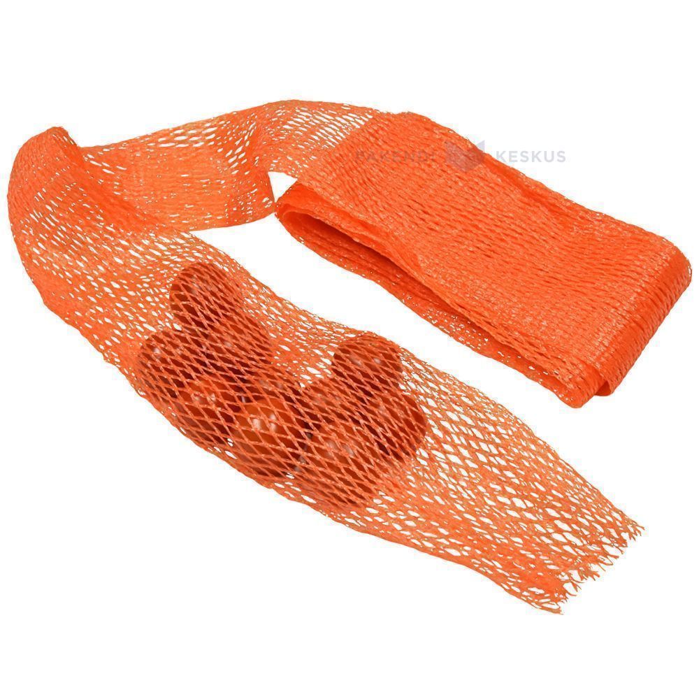 Oranssi pakkausverkko pulloille 50-300mm, 100m / rulla - Packforce