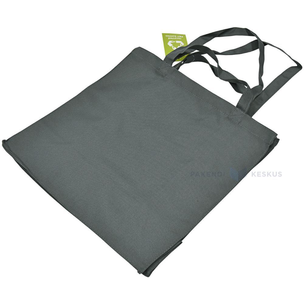 Grey textile bag with double handles made of bottles rPET 40x20x40cm ...
