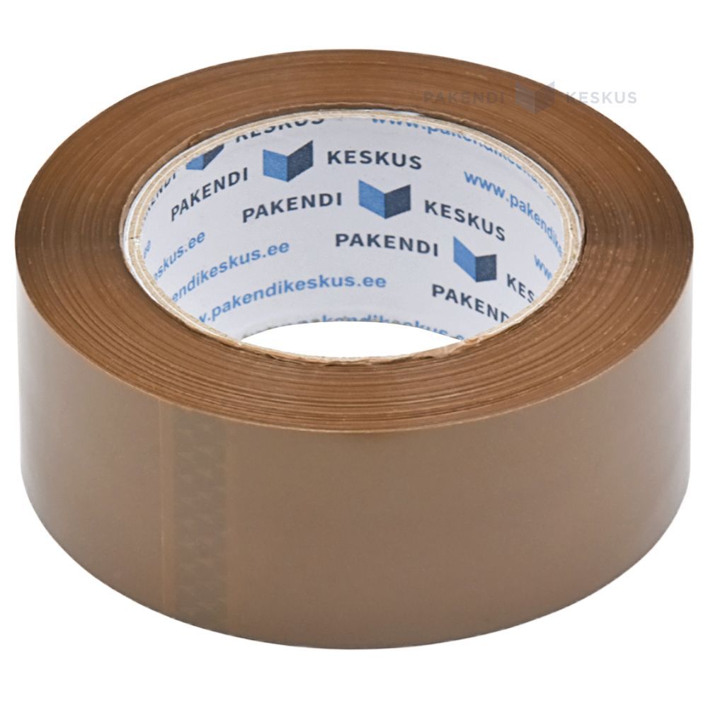 Brown packaging tape 48mm wide silent acrylic, 132m/roll - Packforce