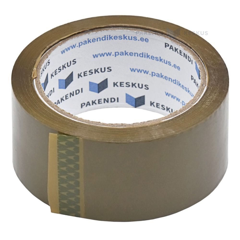 Brown packaging tape 48mm wide hot-melt, 66m/roll - Packforce