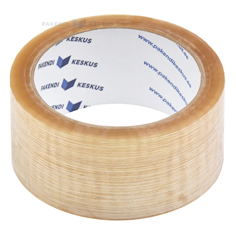 Läbipaistev pakketeip 48mm lai solvent, rullis 66m - Pakendikeskus