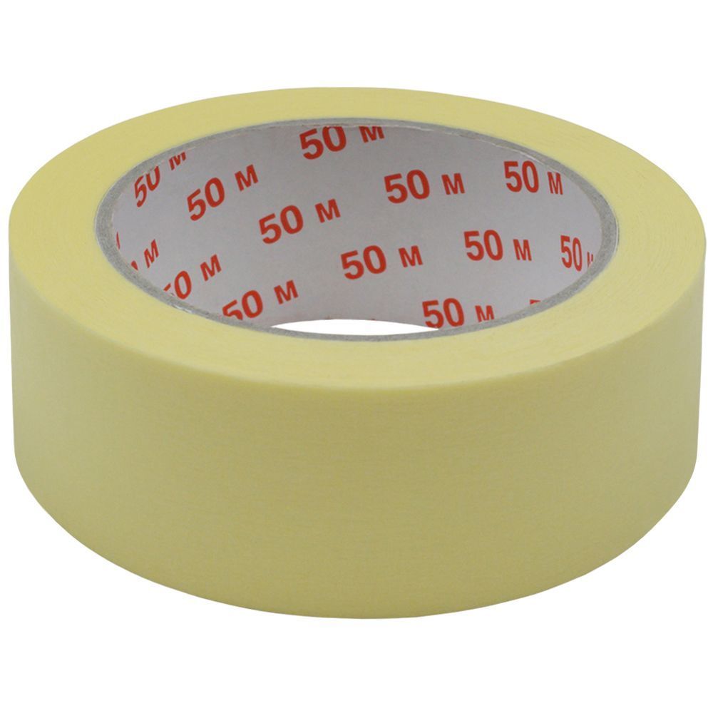 Masking tape with strong glue 38mm wide +60C, 50m/roll - Packforce