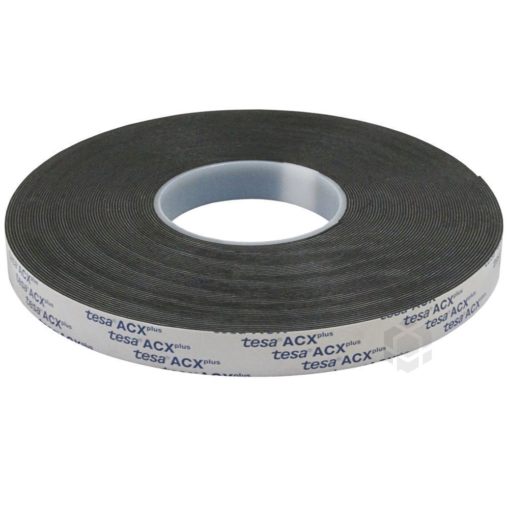 Kahepoolne teip Tesa ACXpluss must akrüül 19mm lai, rullis 25m ...