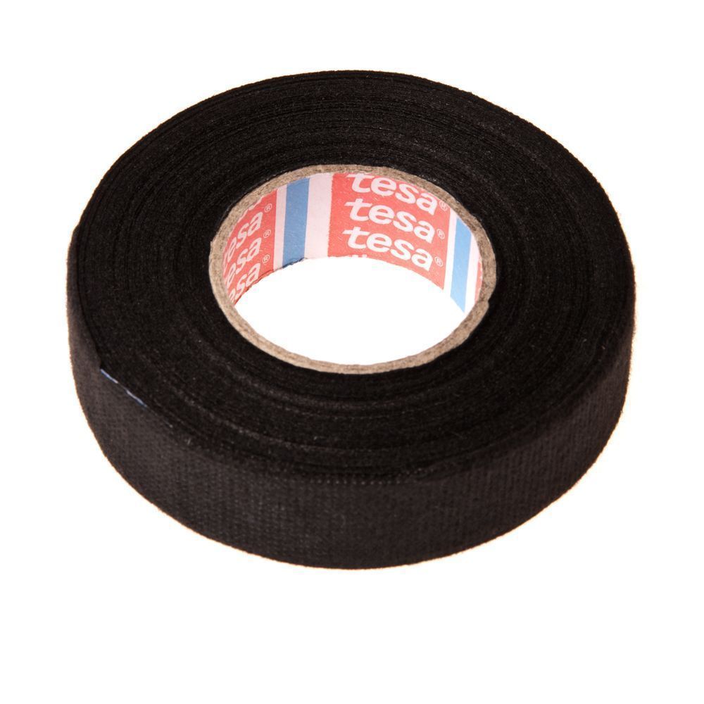 Black fleece tape Tesa 19mm wide, 15m/roll - Pakendikeskus