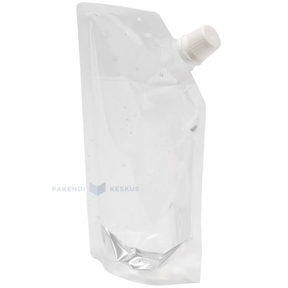 Transparent standing pouch 14+(4x2)x21cm 0,5L, 25pcs/pack - Packforce