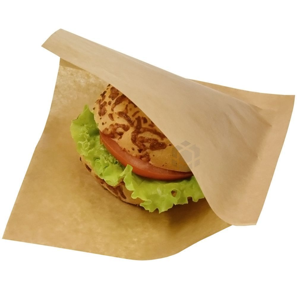Brown laminated hamburger wrap 16,5x16,5cm, 100pcs/pack - Packforce