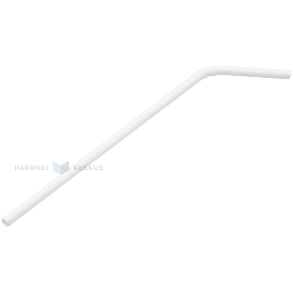 Paberist valge joogikõrs 0,6x22cm lõõtsaga, pakis 200tk - Pakendikeskus