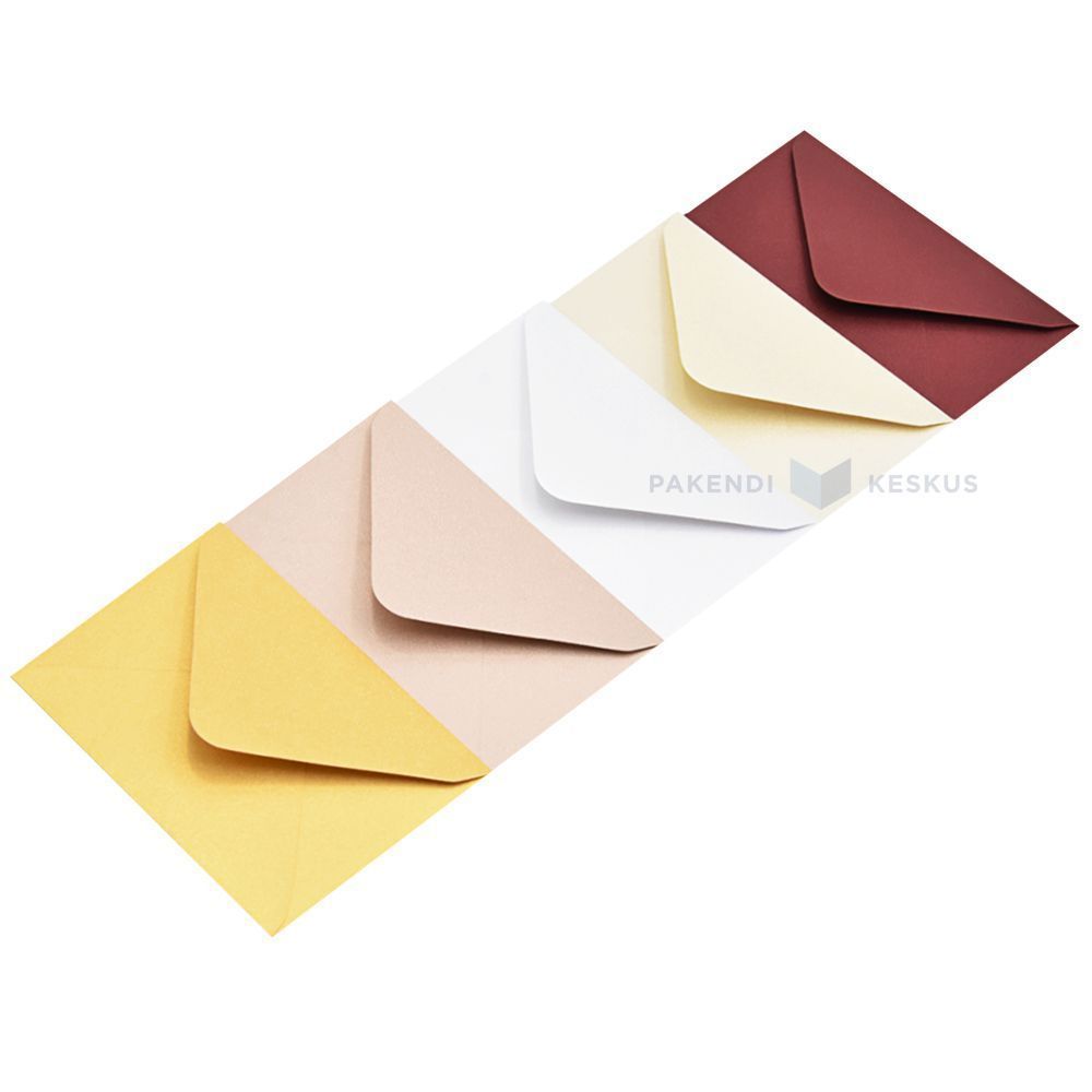 Different glittery colour paper envelope 11x7,5cm, 50pcs/pack - Packforce