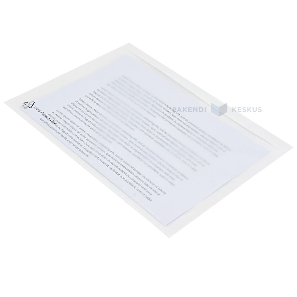 Kleebitav paberist dokumenditasku A5, pakis 100tk - Pakendikeskus